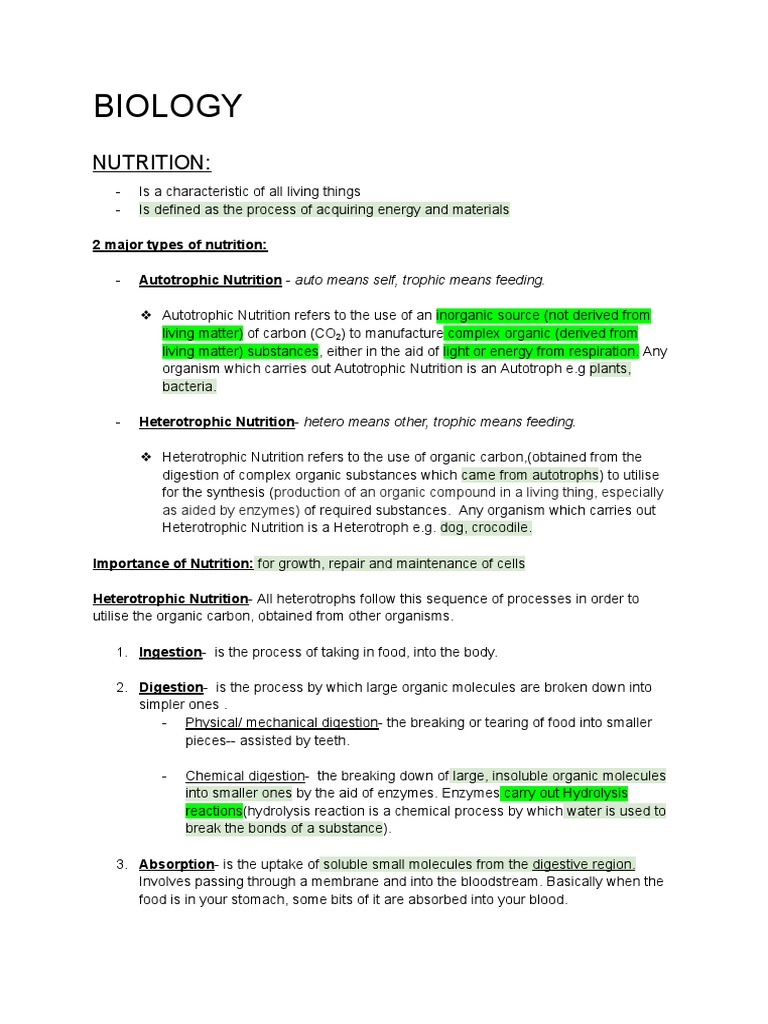 Biology Notes | Download Free PDF | Cellular Respiration | Carbohydrates