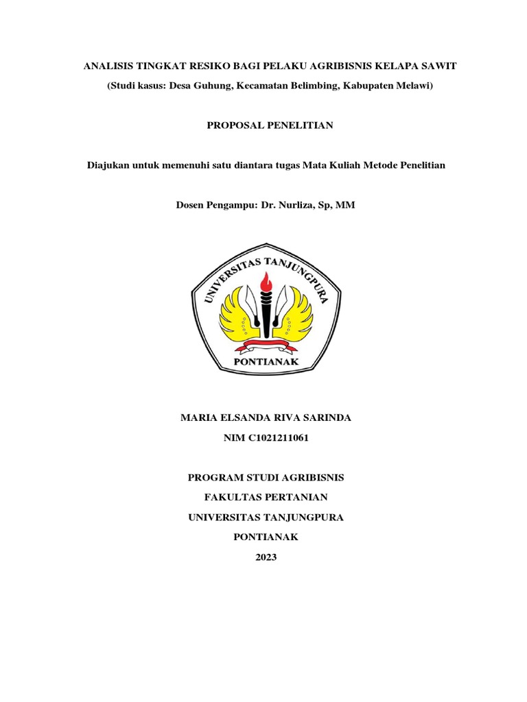 Maria Elsanda Riva Sarinda - C1021211061 - Proposal Metode Penelitian | PDF