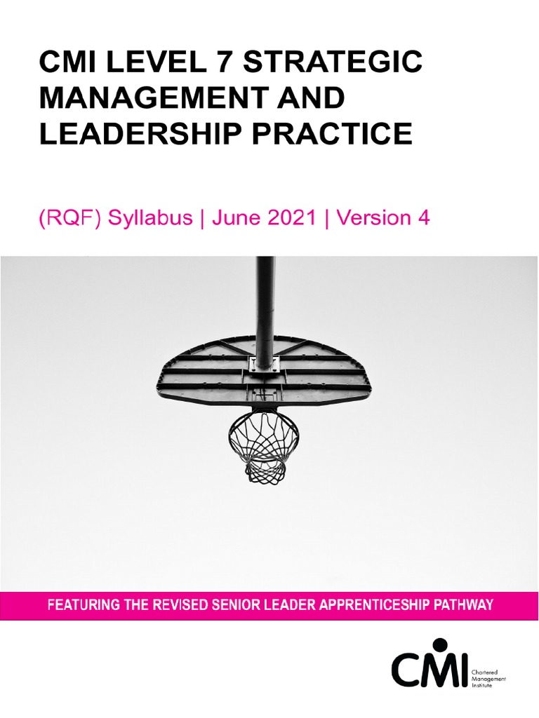 Level 7 Strategic Management and Leadership Practice Syllabus V2 2 ...