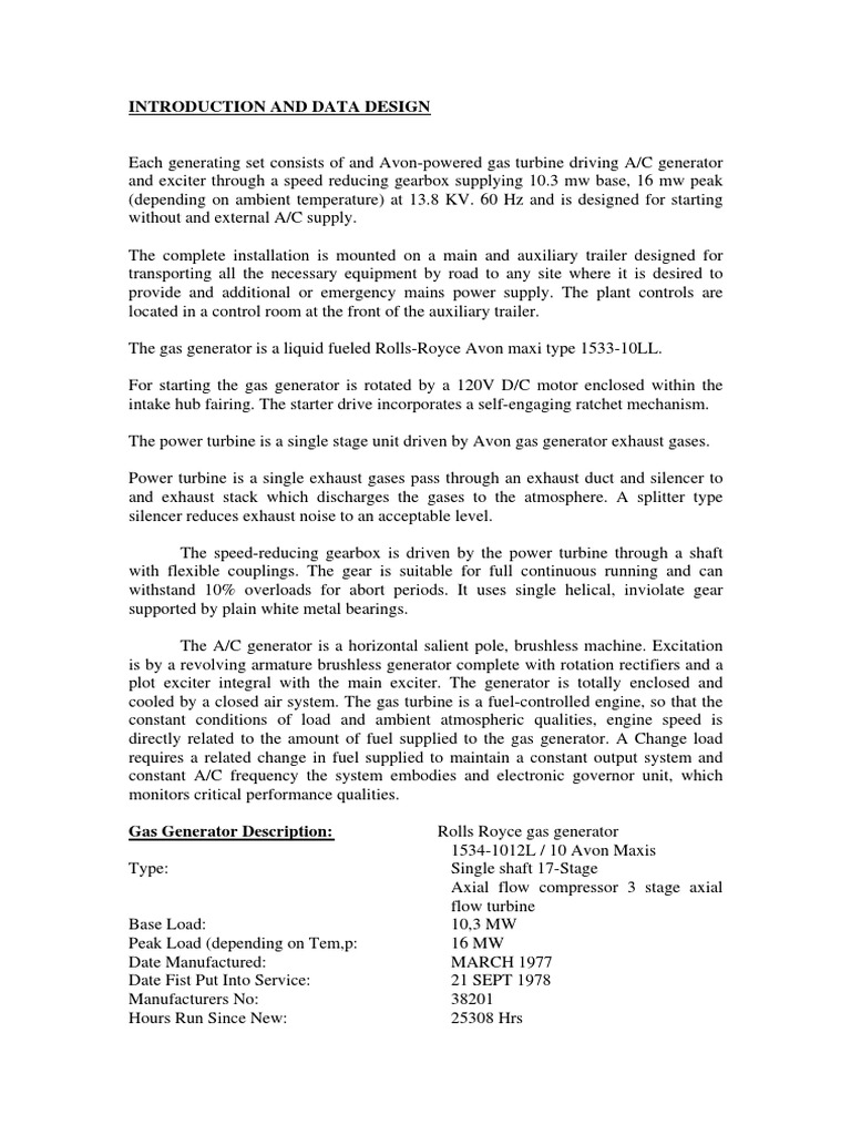 RR Avon 1534 2 | PDF | Gas Turbine | Electric Generator