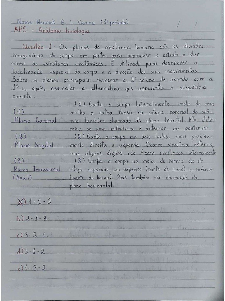 APS - Anatomo-Fisiologia (Henrick - 1º Período) | PDF