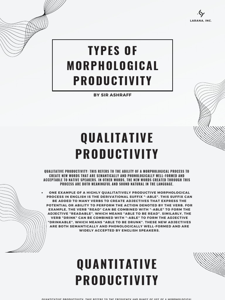 Types of Morphological Productivity | PDF | Morphology (Linguistics) | Word