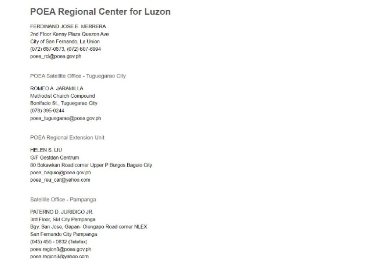 DMW Regional Directory I | PDF
