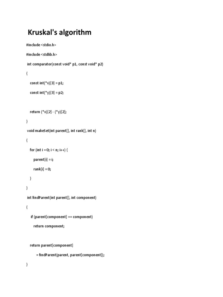 Kruskal S Algorithm Pdf