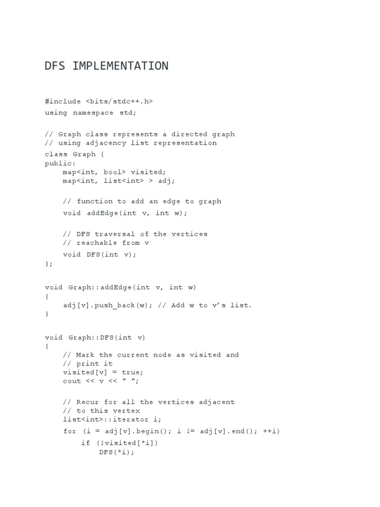 DFS Implementation | PDF