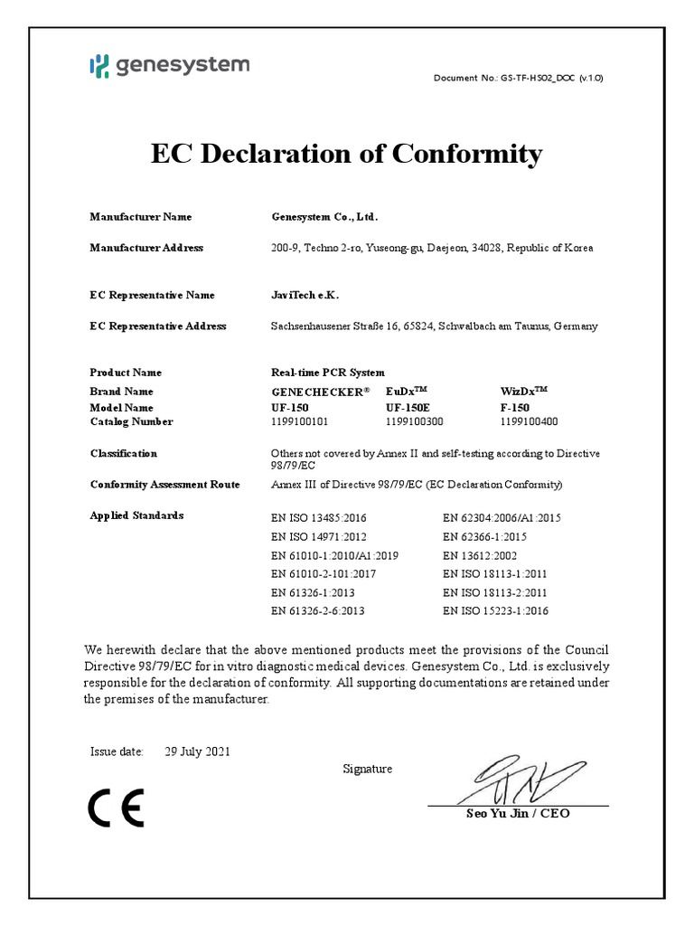 Form A - No.7 - Declaration of Conformity | PDF