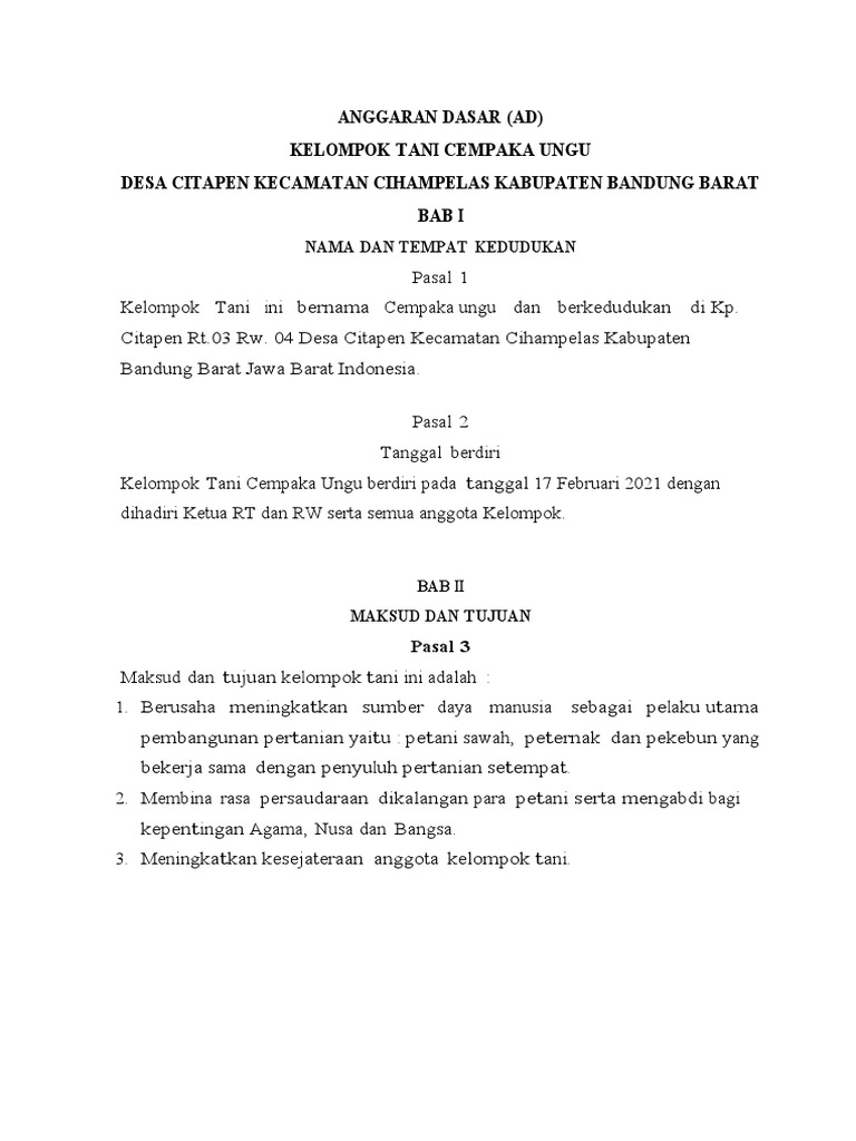 Kelompok Tani Cempaka Ungu | PDF