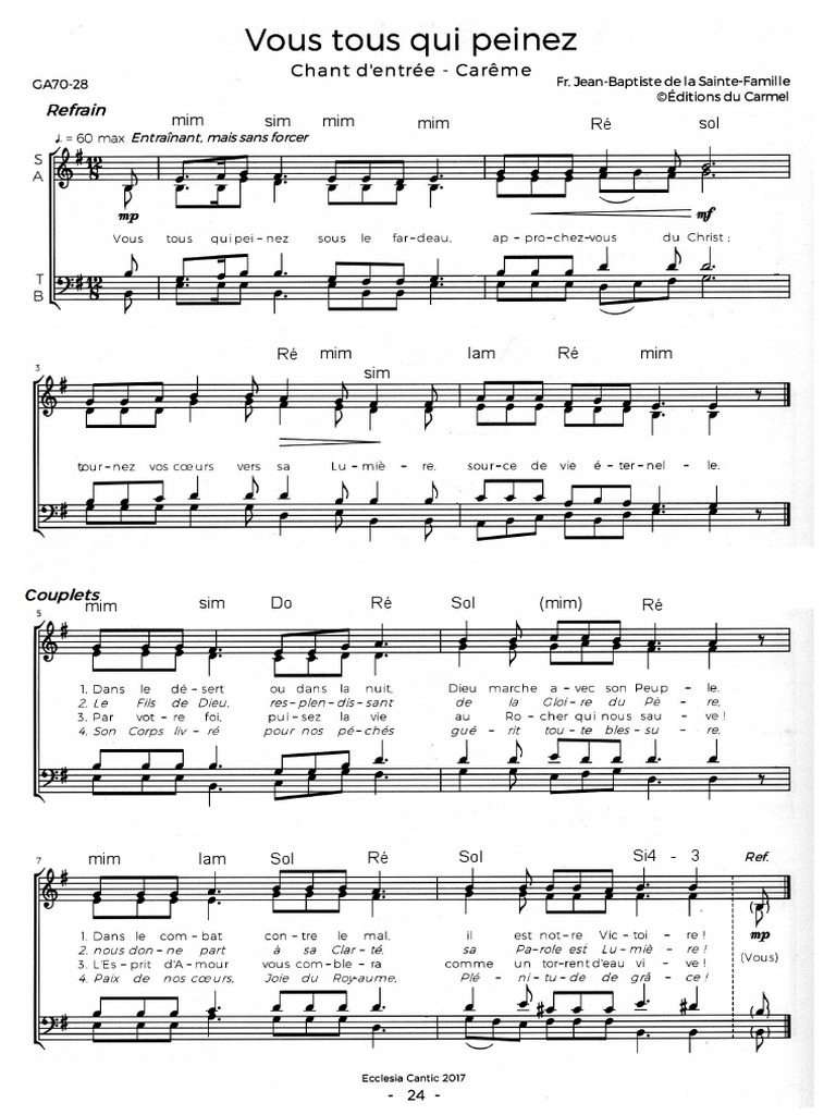 vous tous qui peinez | PDF