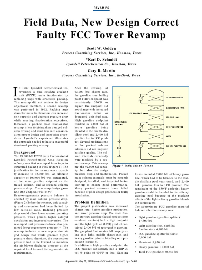 Correct FCC Tower Revamp | PDF | Distillation | Gasoline