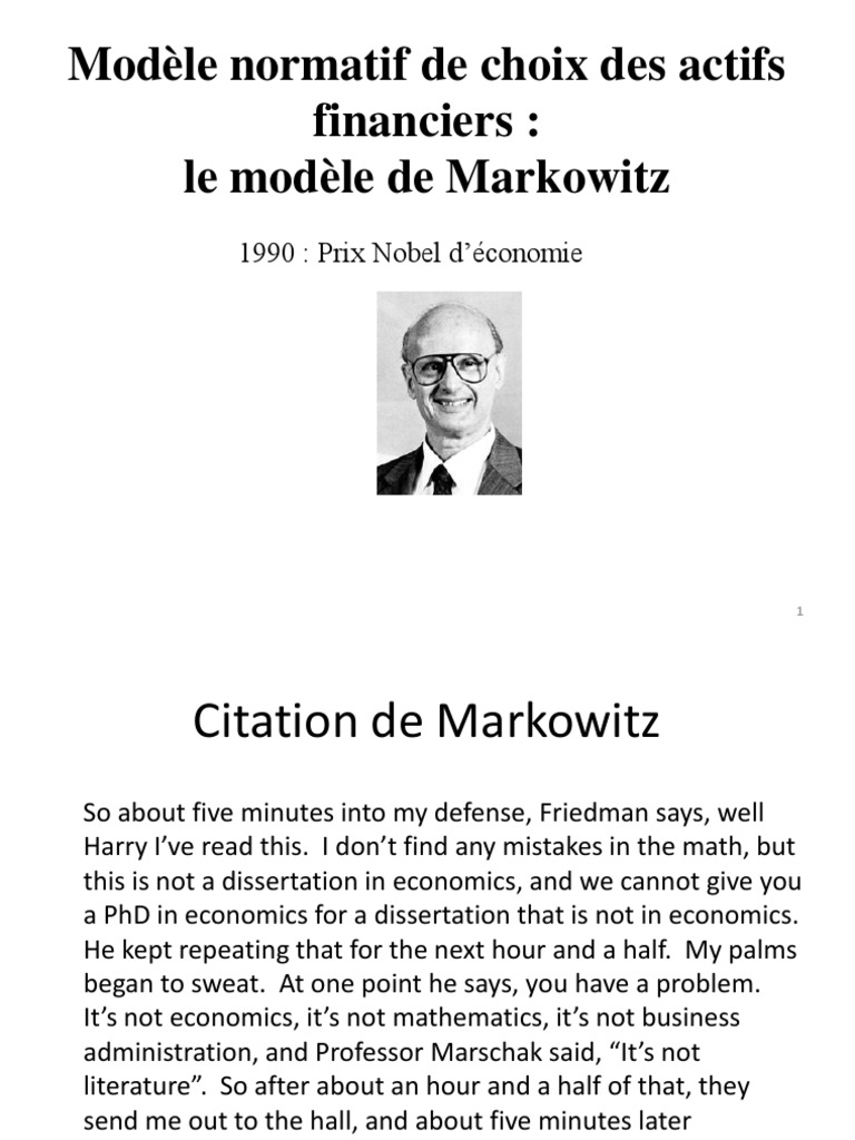 Optimisation de Portefeuille Markowitz | PDF | Investisseurs | Loi de probabilité