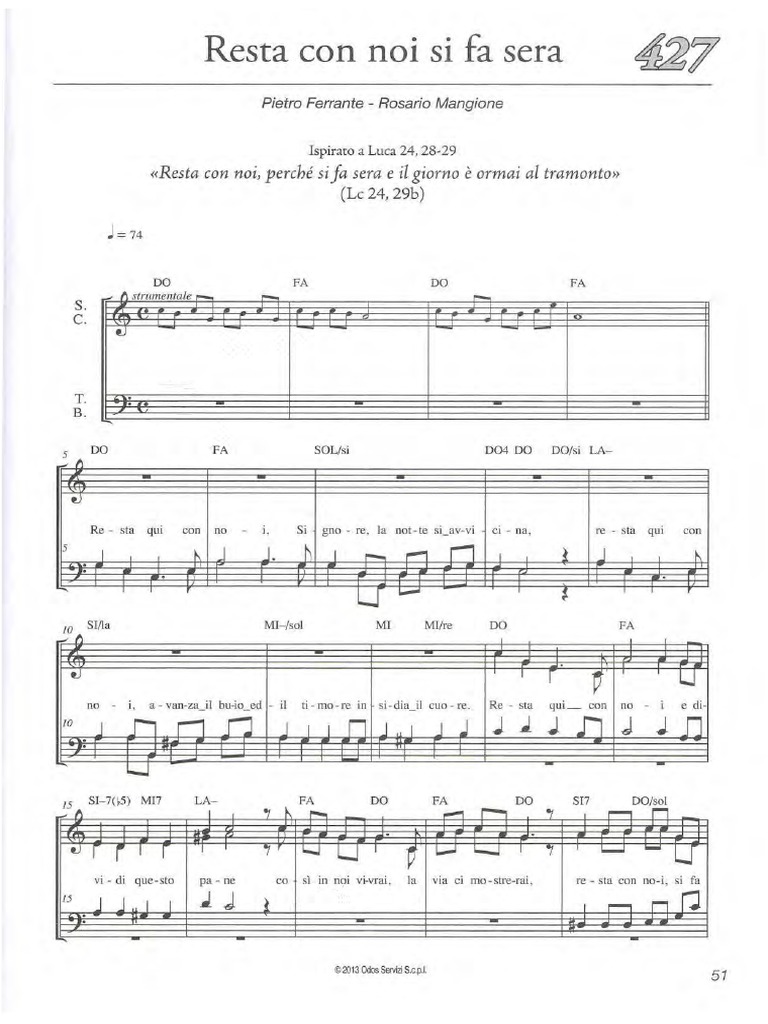 Resta Con Noi Si Fa Sera | PDF