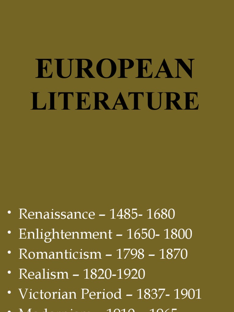 Overview of European Literary Periods | PDF