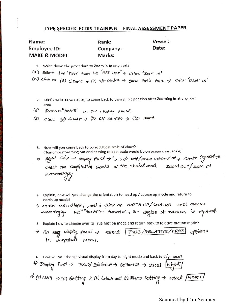 JRC 701B 901B ECDIS Answers | PDF