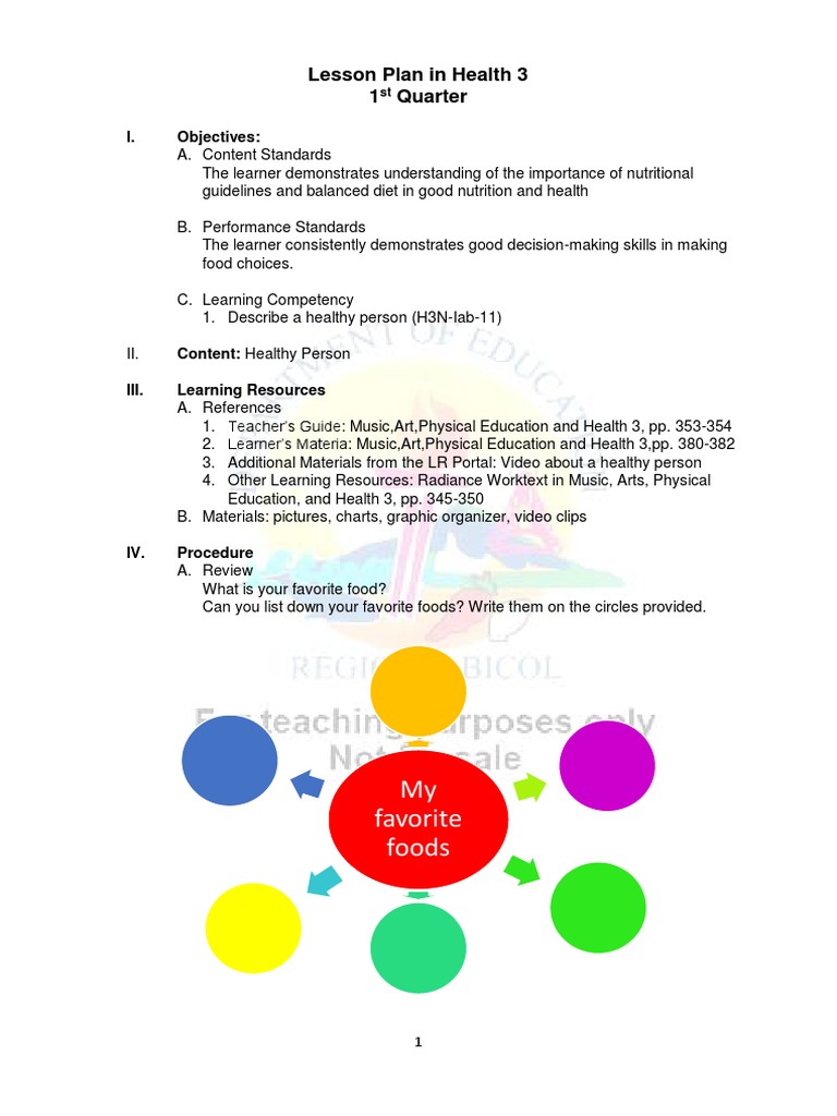 Grade 3 Health Lesson Plans: Nutrition & Malnutrition | PDF ...