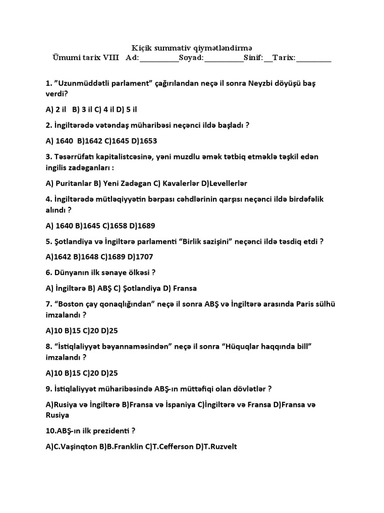 8-Ci Sinif KSQ | PDF