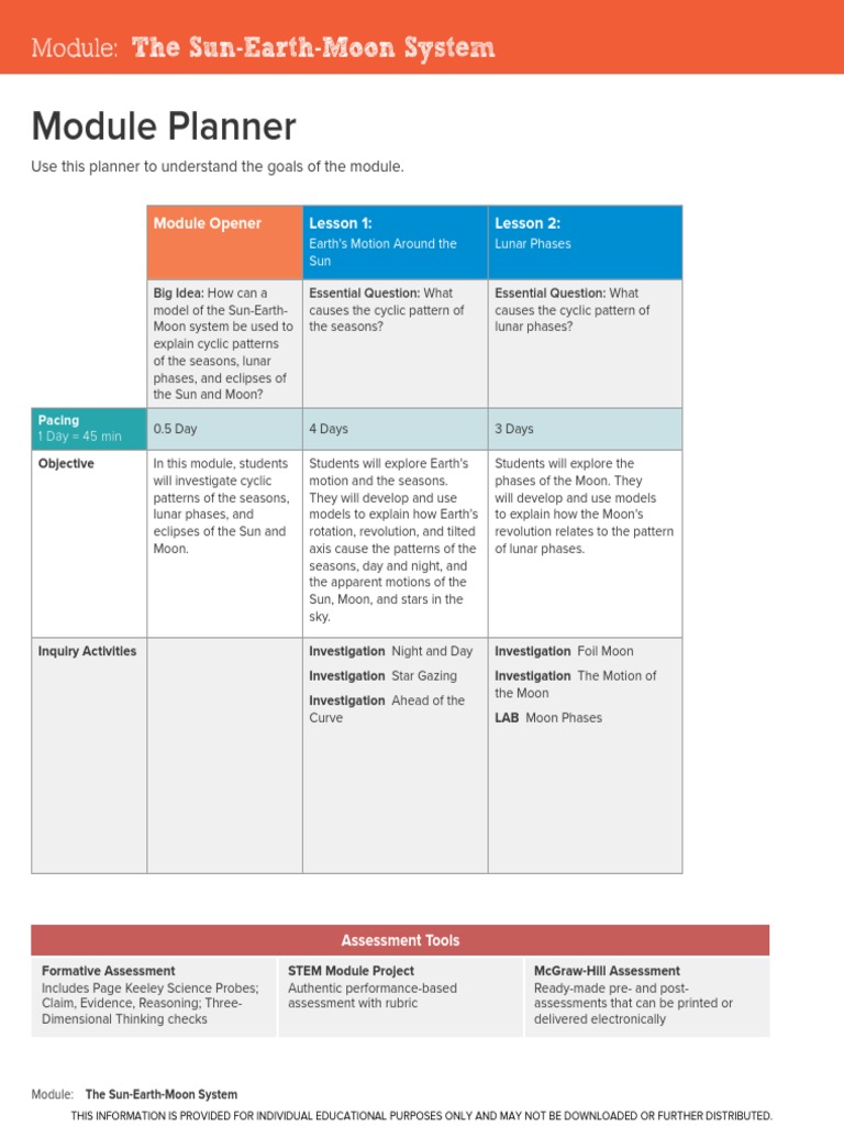 NA123 E190 Module+Planner | PDF | Moon | Solar Eclipse
