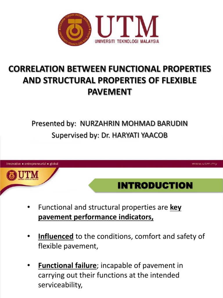 Correlation Between Functional Properties and Structural Properties of Flexible Pavement (Full ...