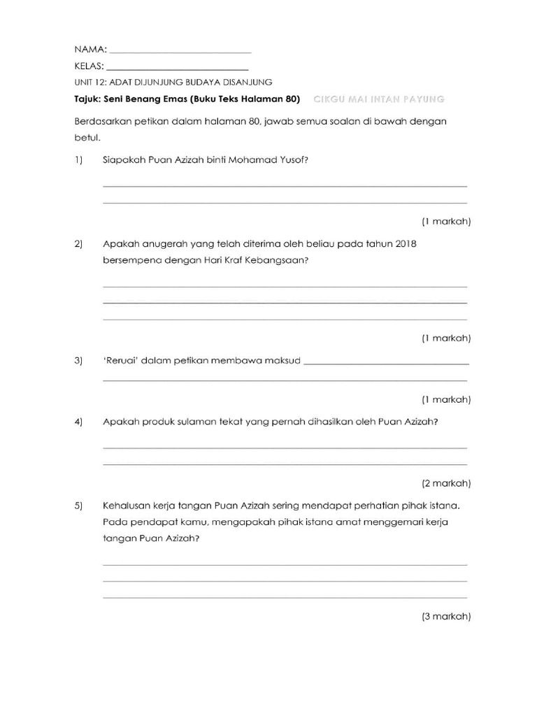 Latihan Tahun 4 Tema 4 | PDF