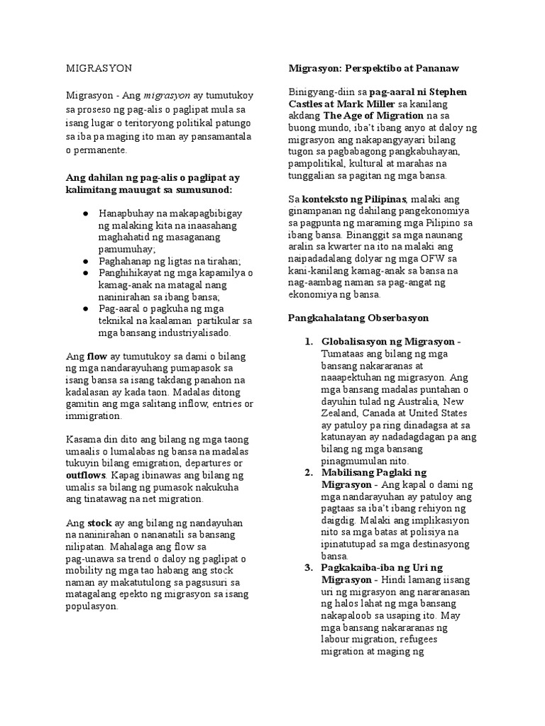 MIGRASYON | PDF