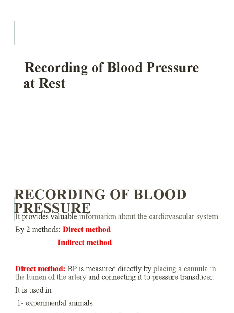 BP at Rest | PDF | Blood Pressure | Cardiovascular System