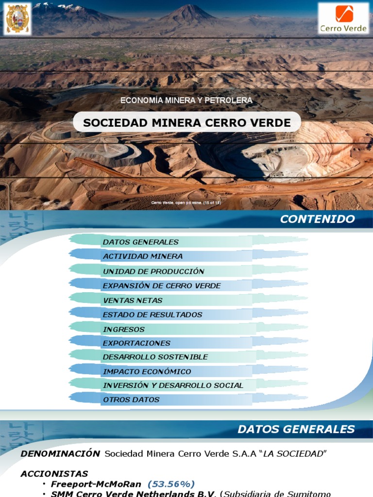 Sociedad Minera Cerro Verde: Informe 2023 | PDF | Cobre | Infraestructura