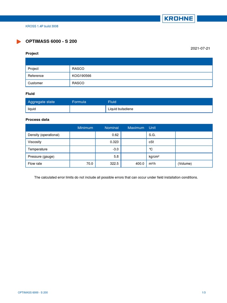 Seavoy Packages: OPTIMASS 6000 Data | PDF | Flow Measurement | Fluid ...