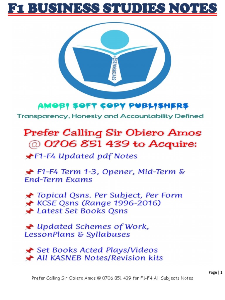 Business Studies Notes | PDF | Resource | Goods