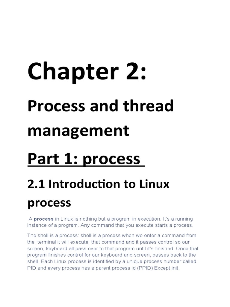 Linux Process Management Guide | PDF | Thread (Computing) | Process ...