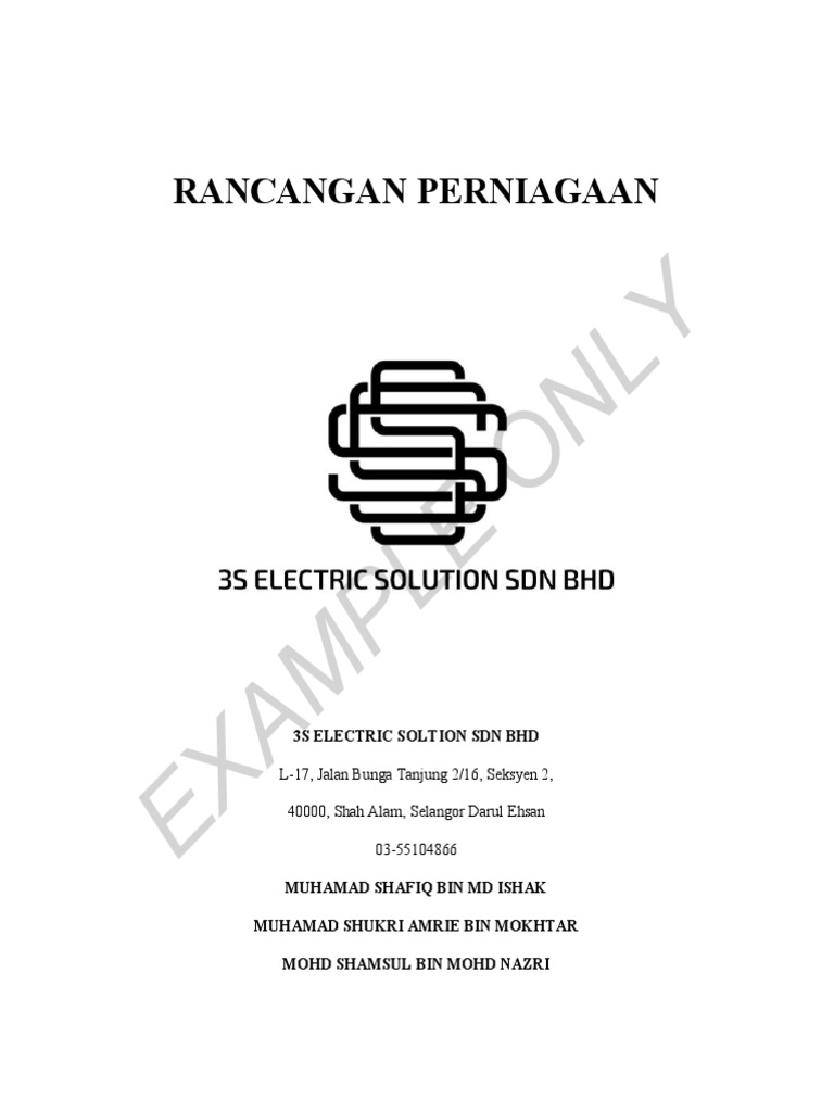 BisPlan - 3S Electric Solution SDN BHD - Exampleonly | PDF