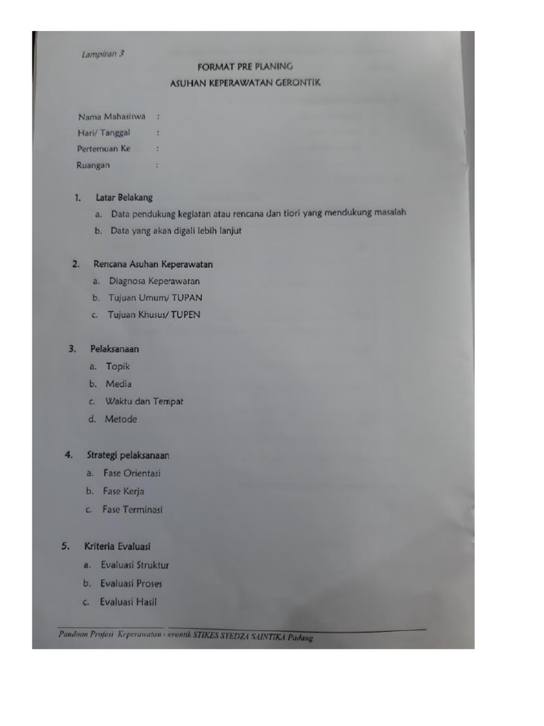 Format Preplanning | PDF