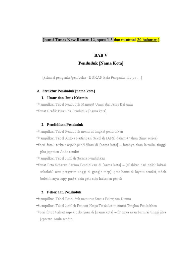 Template BAB V-Penduduk | PDF