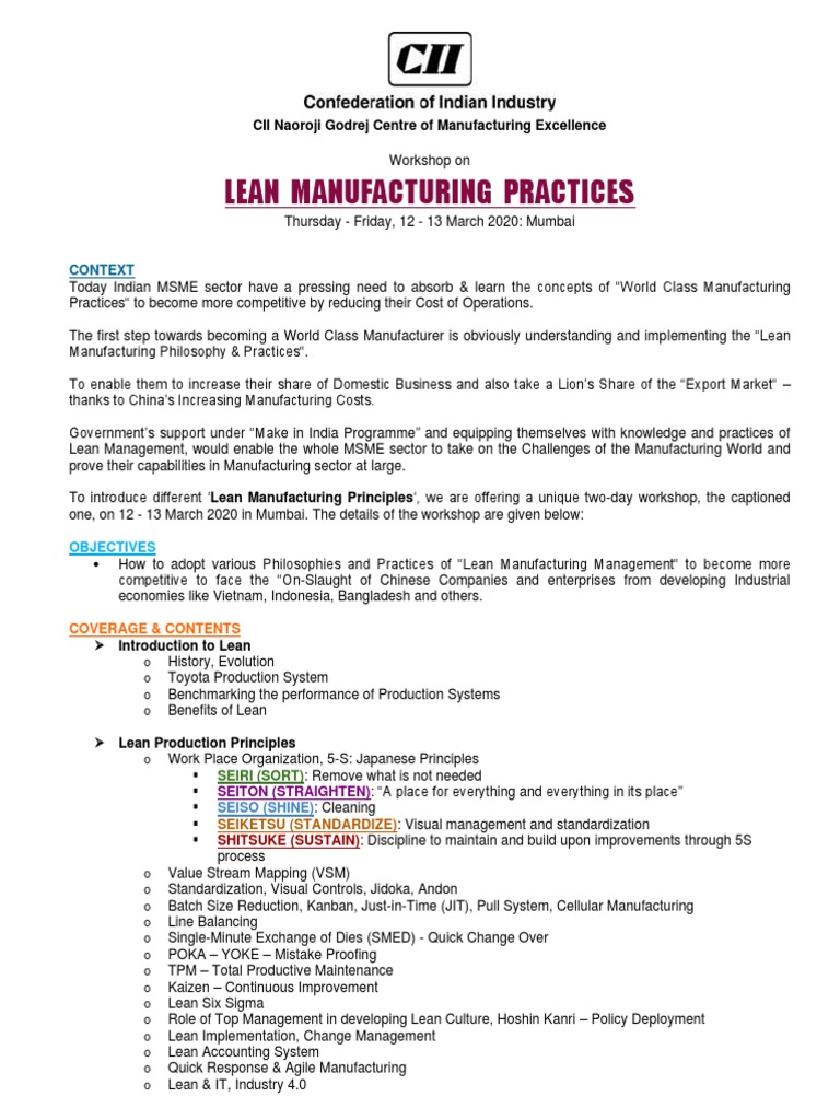 Lean Manufacturing Practices | PDF | Lean Manufacturing | Production ...