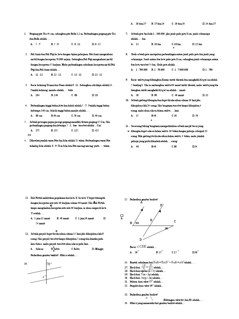 Latihan MTK SMP Kelas 7 | PDF