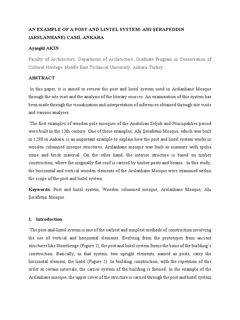 Arslanhane Mosque | PDF | Column | Beam (Structure)