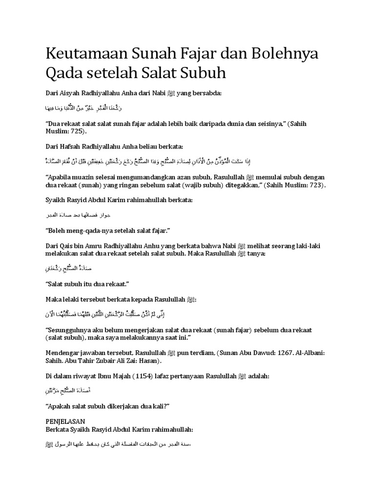 Durus Yaumiyah Rabiul Akhir | PDF