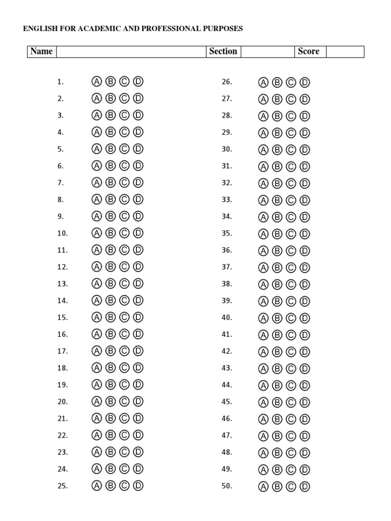 Answer Sheets | PDF Answer Sheets | PDF