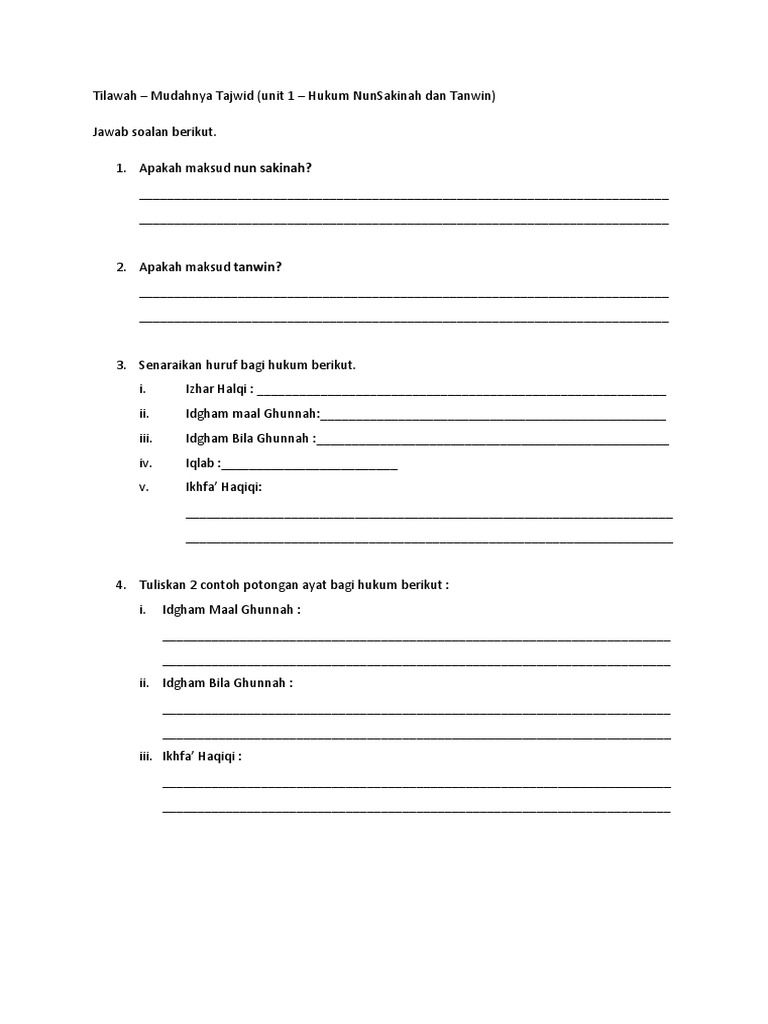 Latihan Tajwid f2 | PDF