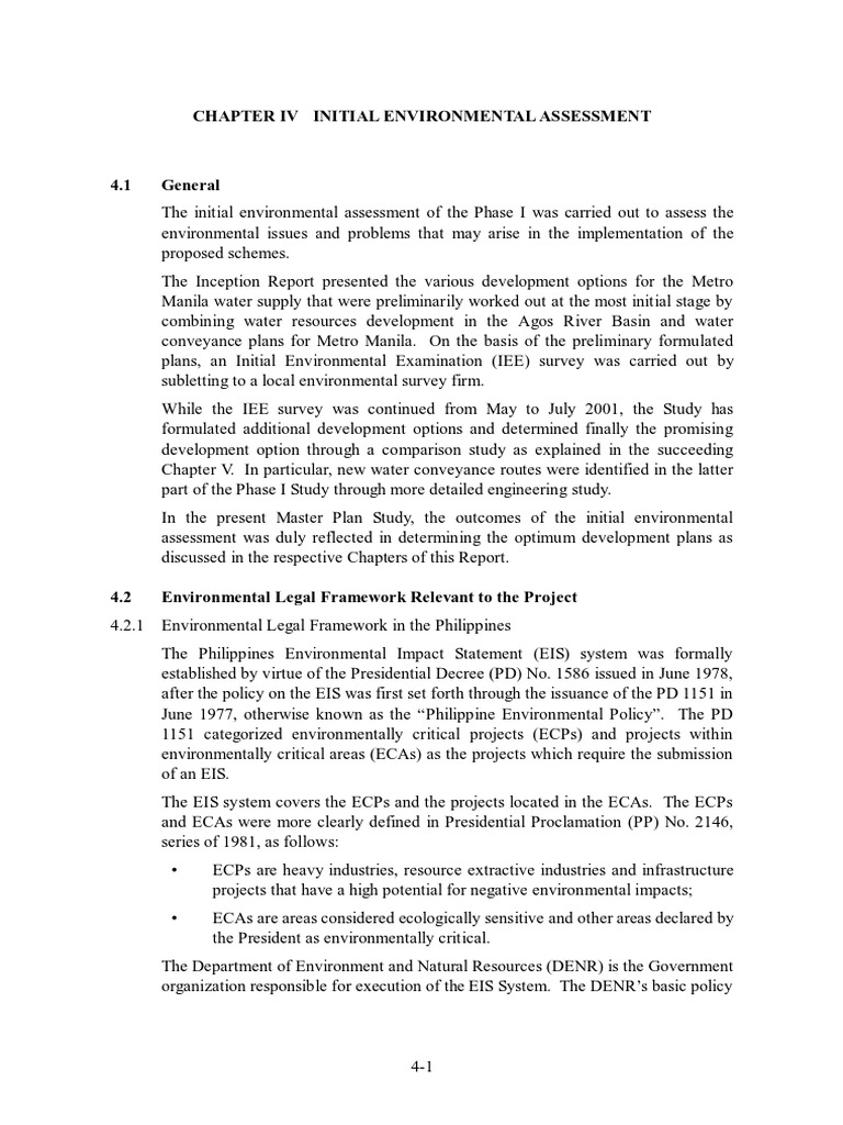 JICA Report Initial Environmental Assessment | PDF | Environmental Impact Assessment | Dam