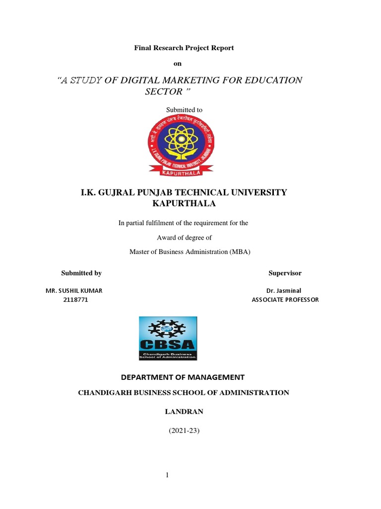 Sushil Kumar (2118771) Final Research Project Report | PDF | Digital ...
