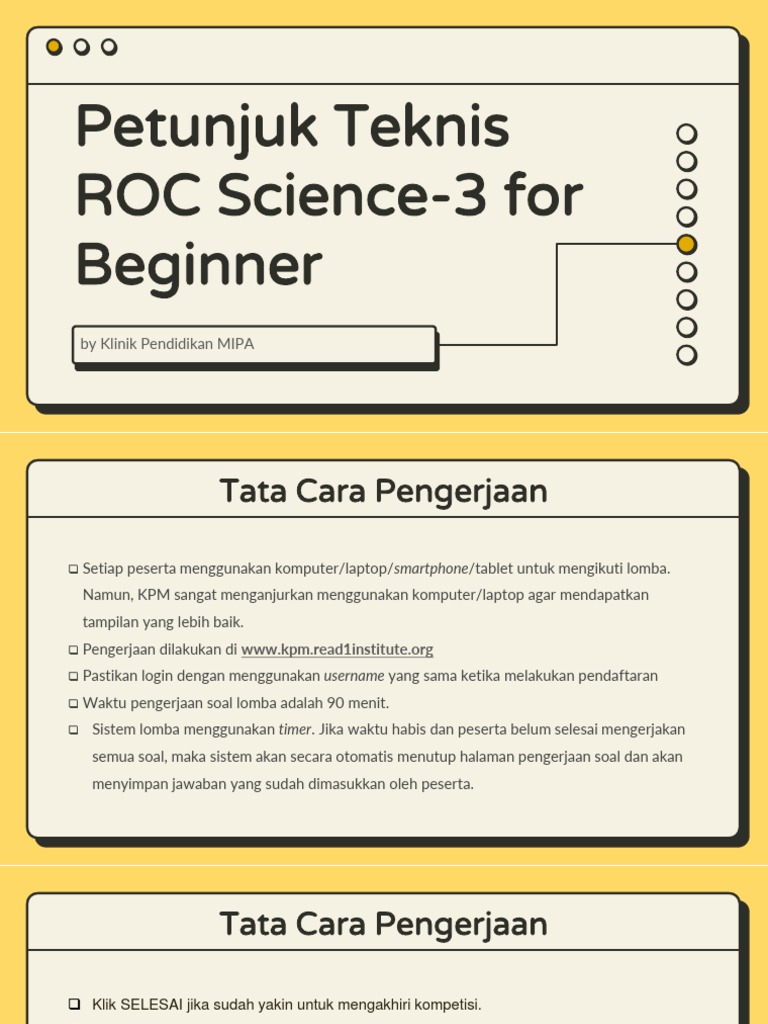 Juknis Read1 Online Competition (ROC) Science-3 for Beginner | PDF