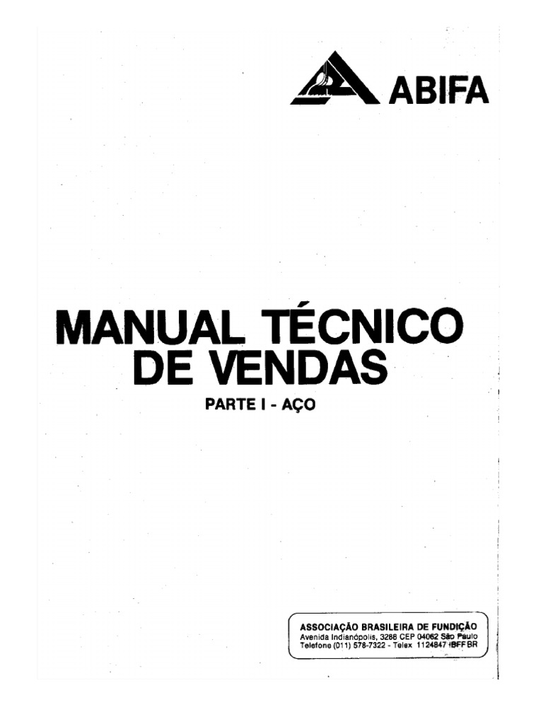 Manua Tecnico de Vendas - Parte 1 - Acos | PDF