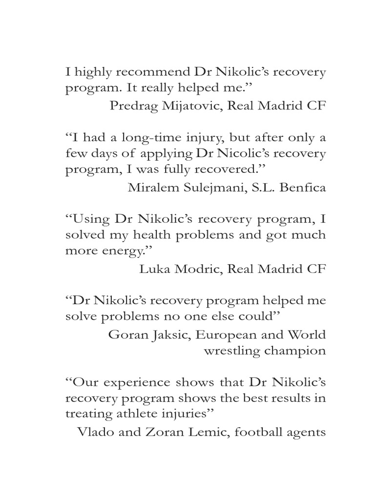 Dr. Nikolic's Athlete Recovery Guide | PDF | Magnesium | Foods