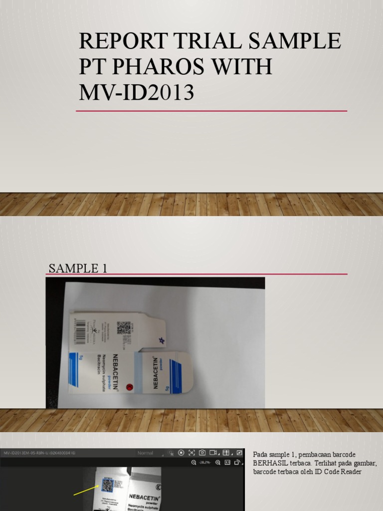 Report Trial Baca Barcode PT Pharos With Mv-Id2013 | PDF