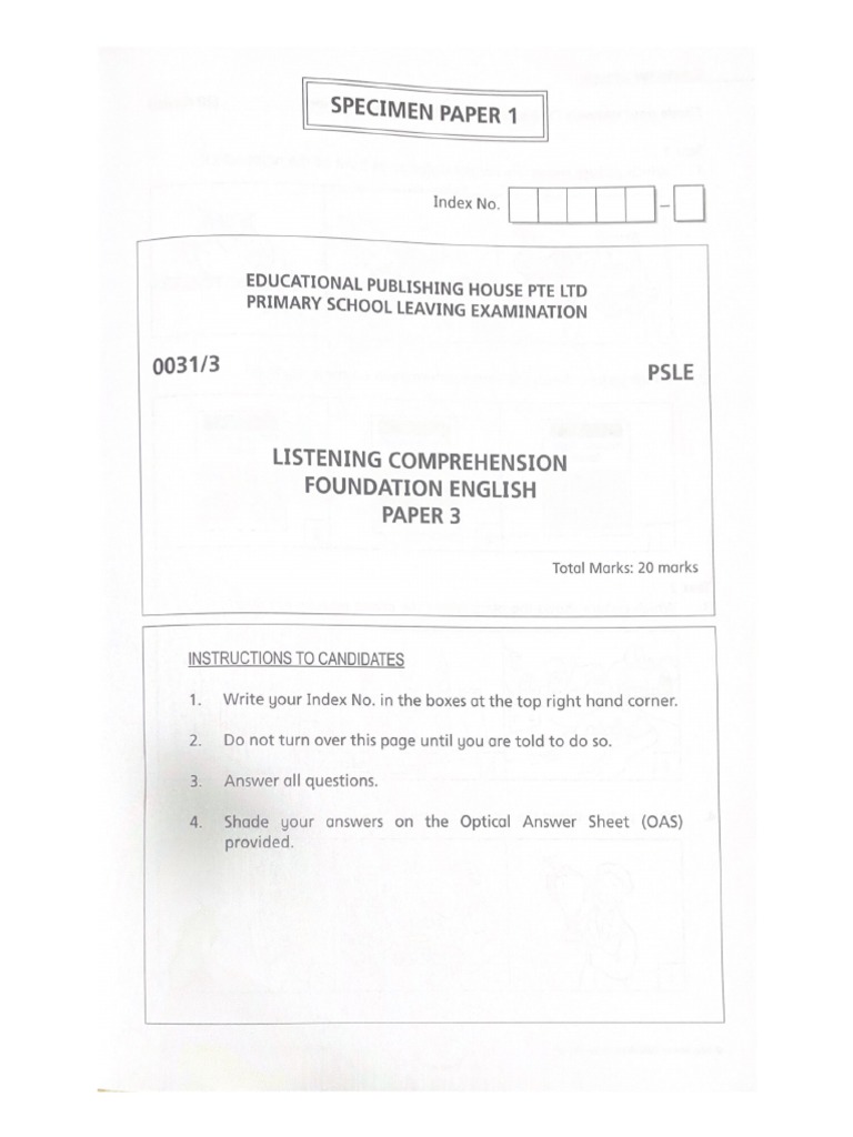 LC Specimen Paper 1 | PDF