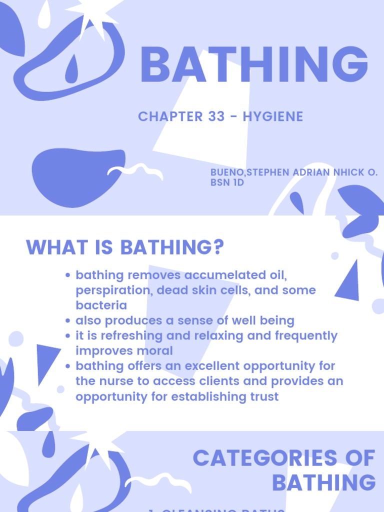 Chapter 33 - Hygiene | PDF | Anatomical Terms Of Motion | Bathing