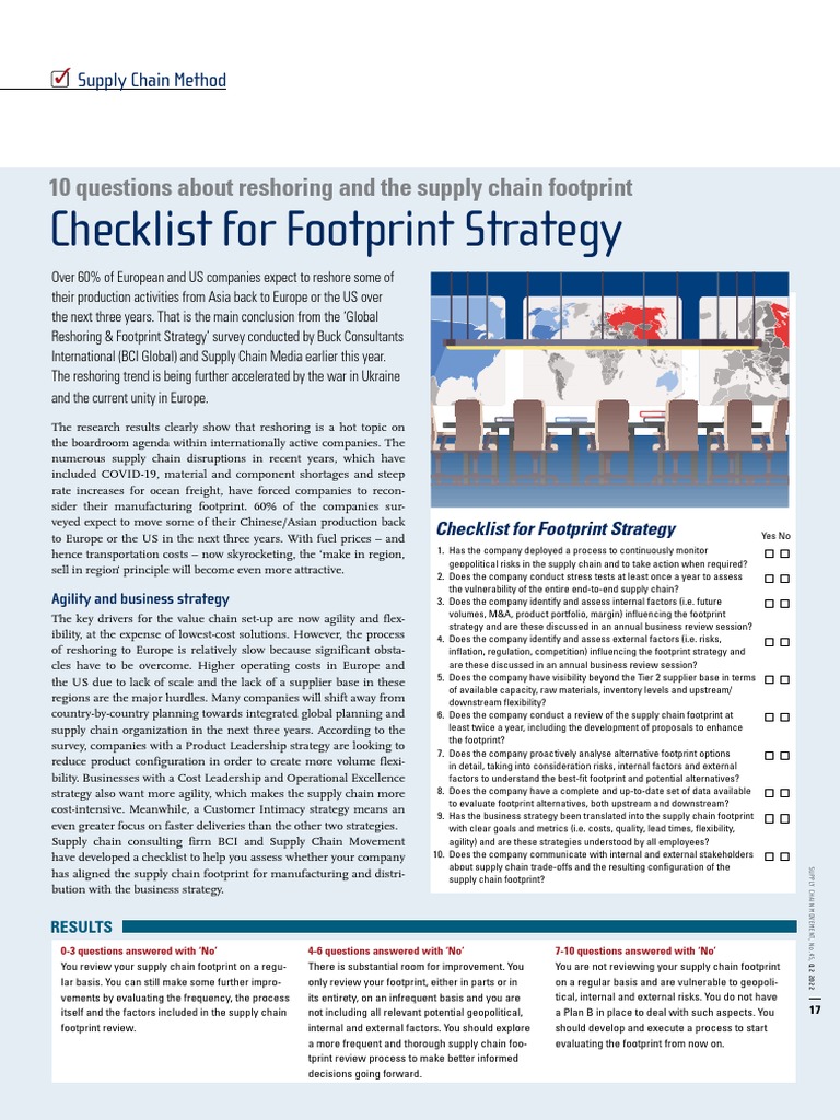 Checklist BCI | PDF | Supply Chain | Strategic Management