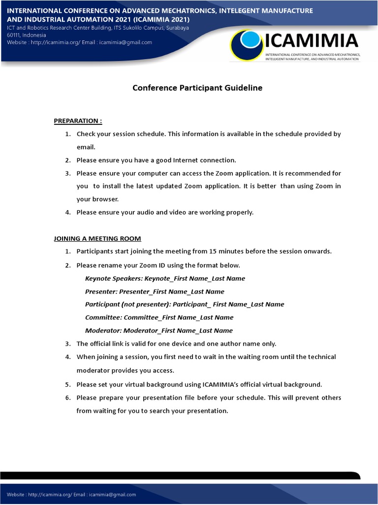 Conference Participant Guideline | PDF | Internet Forum | Computer Engineering