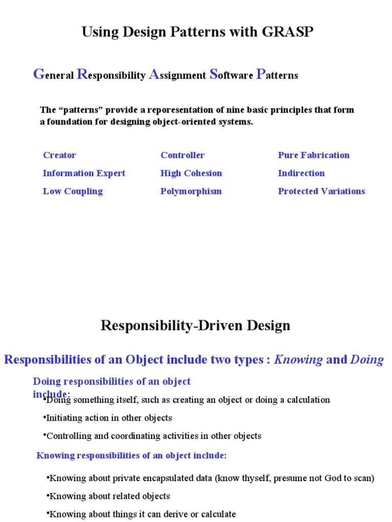 GRASP | Download Free PDF | Object (Computer Science) | Computer ...