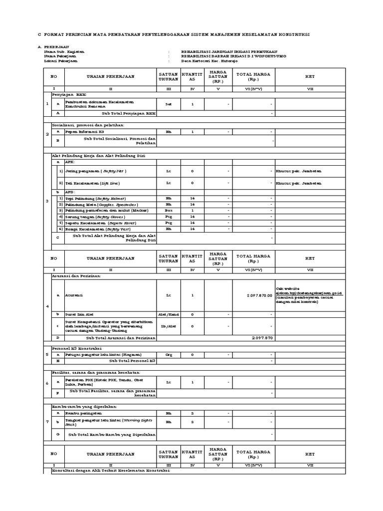 Lampiran Analisa SMKK Wonokusumo | PDF
