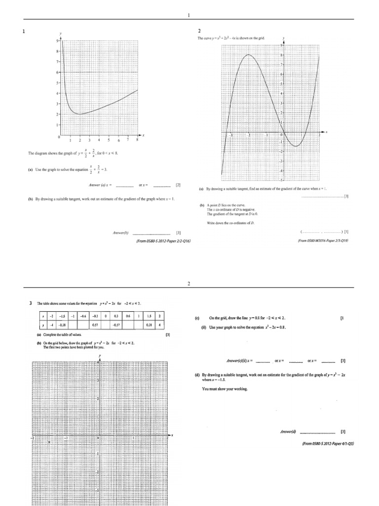 Chapter18 Curved Graphs - Review | PDF